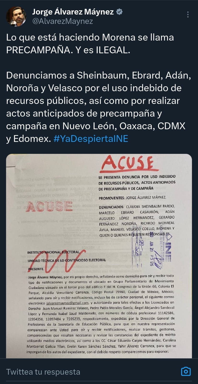 Denuncian a presidenciables de Morena ante el INE por actos anticipados ...