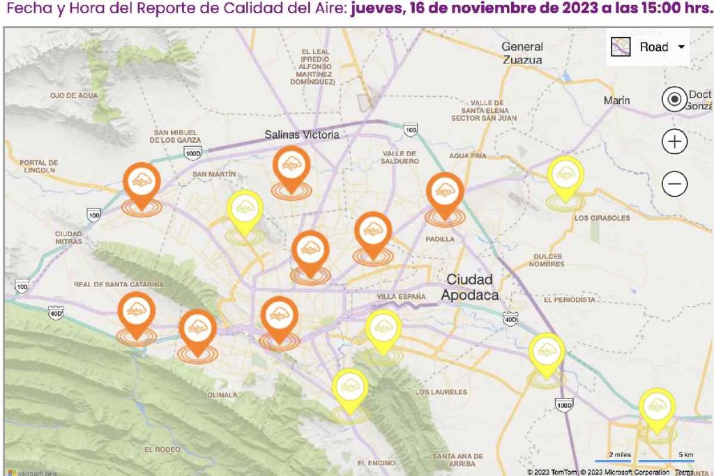 Contaminación no cede: Toda la Zona Metropolitana de Monterrey presenta mala calidad del aire