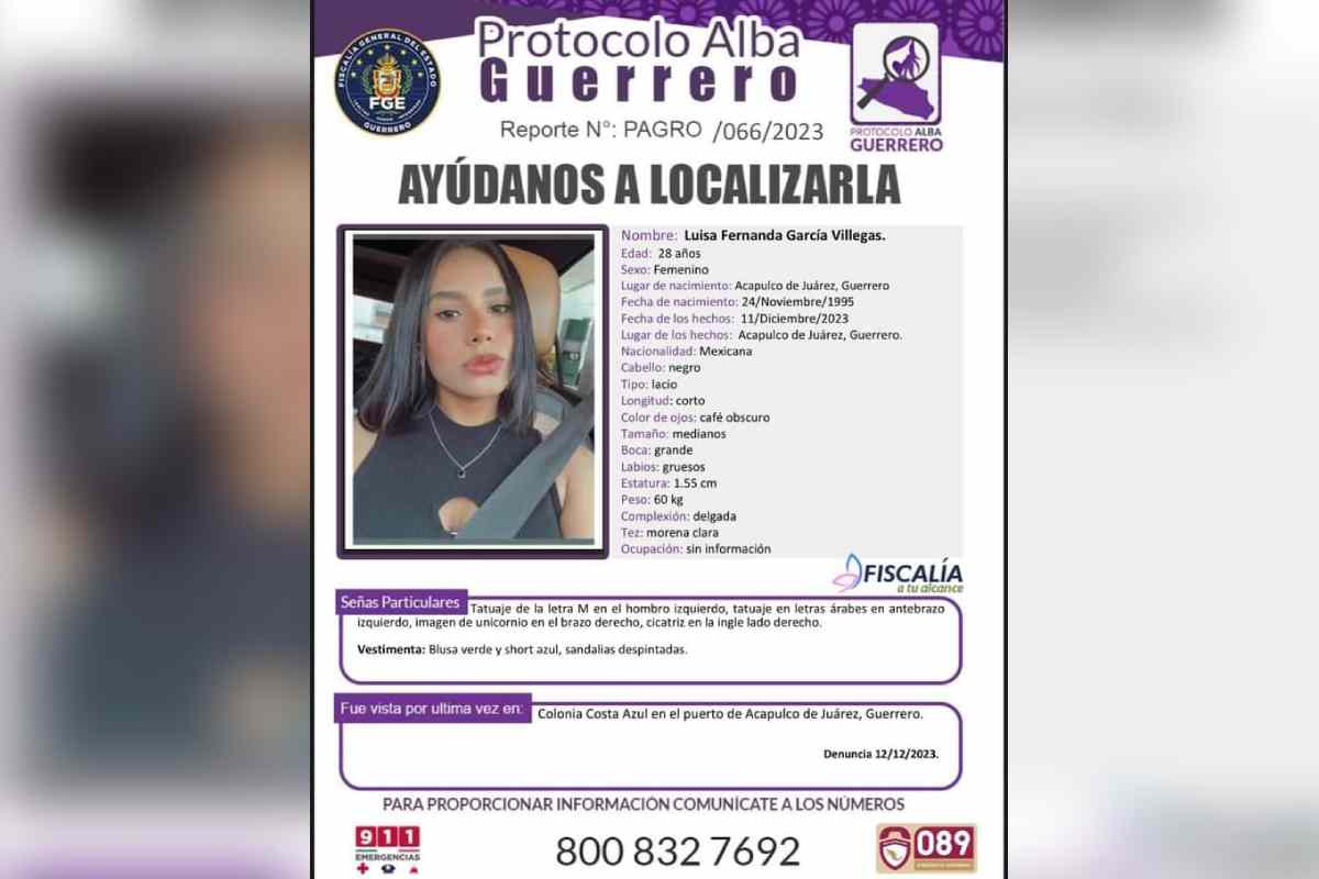 Encuentran el cuerpo de Luisa Fernanda, joven que estuvo desaparecida en Acapulco durante 10 días