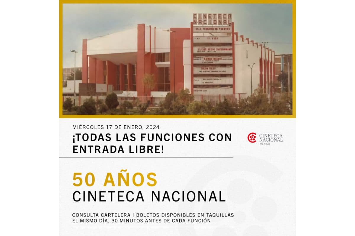 ¡Funciones GRATIS en la Cineteca Nacional para celebrar sus 50 años!