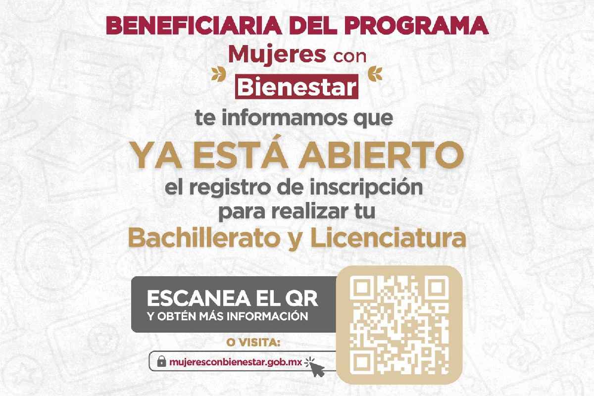 Mujeres con Bienestar: así te puedes registrar para terminar el bachillerato y la licenciatura ...
