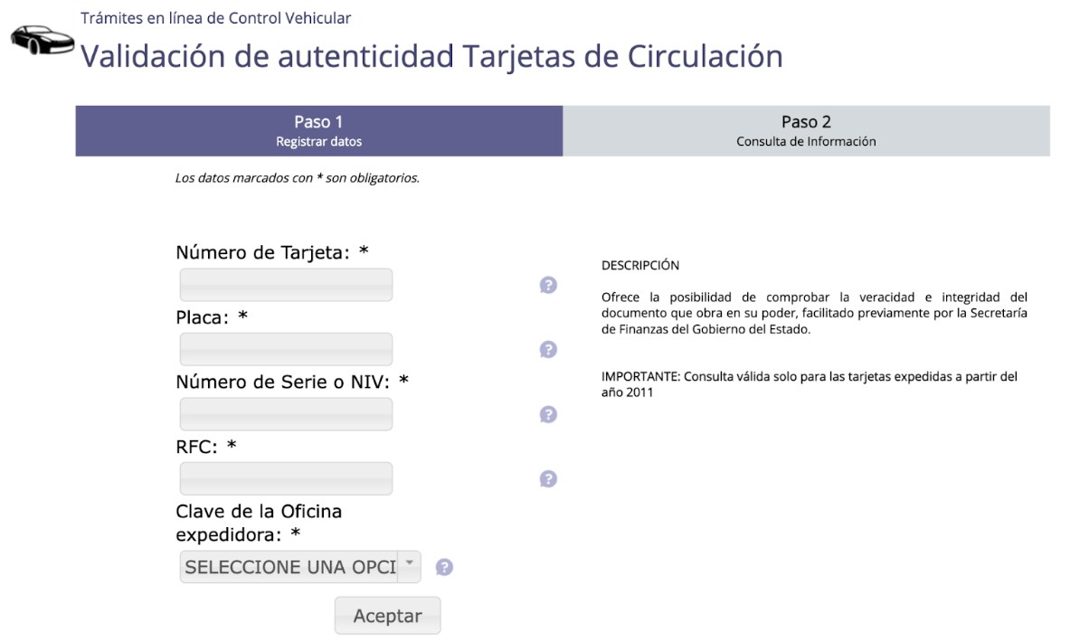 ¿Cómo validar la tarjeta de circulación del Edomex?
