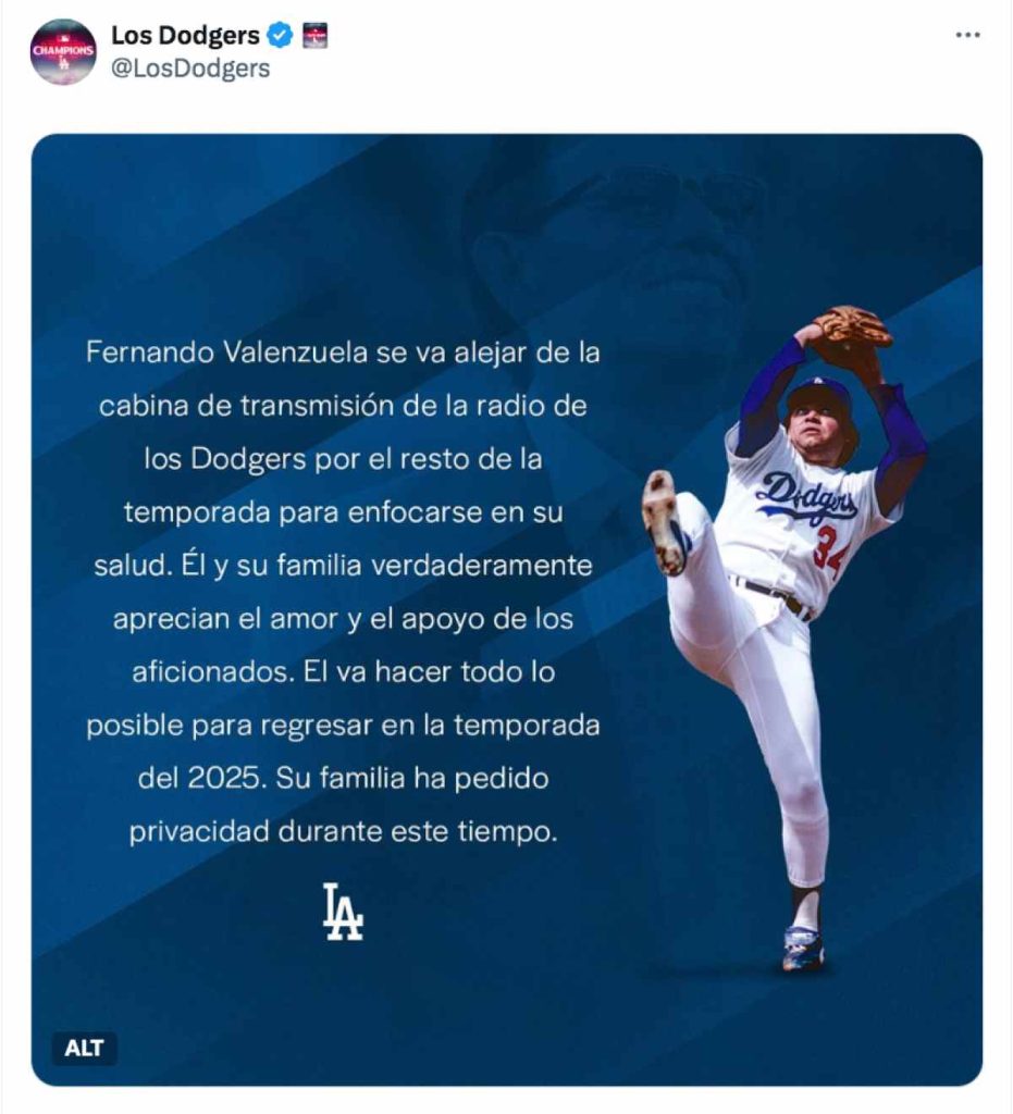 Fernando ‘El Toro’ Valenzuela, legendario beisbolista, está hospitalizado: esto sabemos de su salud