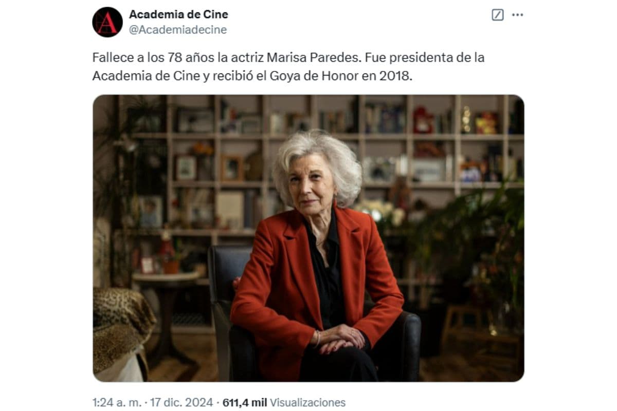Muere la actriz Marisa Paredes, gran dama del cine español y de Almodóvar