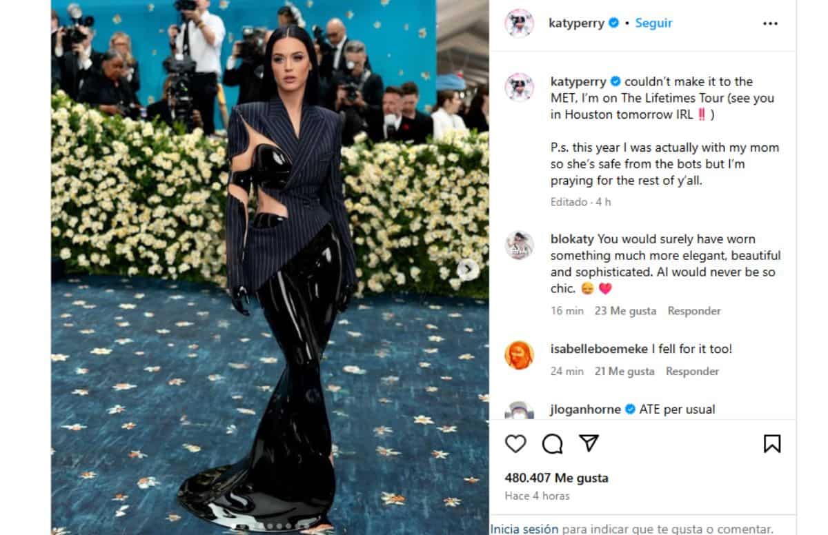 ¡Otra vez quedamos 🤡! Fotos de Katy Perry en la Met Gala 2025 fueron creadas con IA