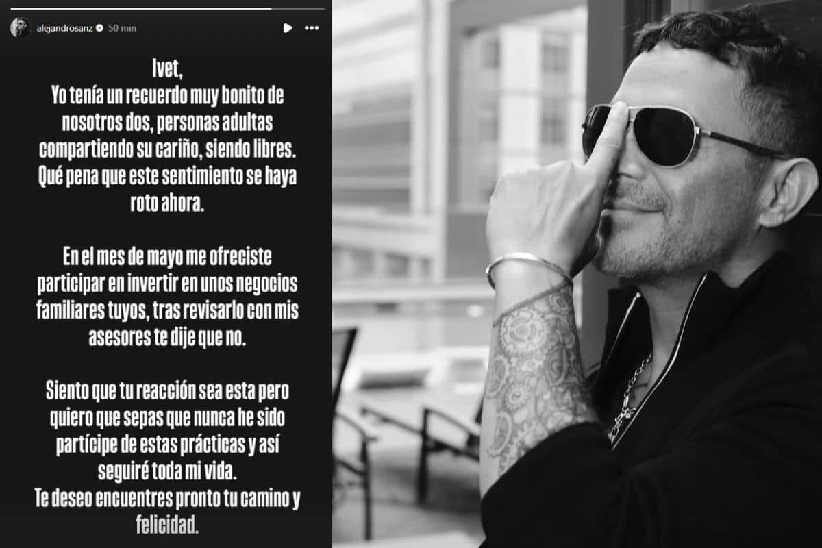 ¿Qué pasó entre Alejandro Sanz e Ivet Playa? El cantante reacciona ante las acusaciones en su contra