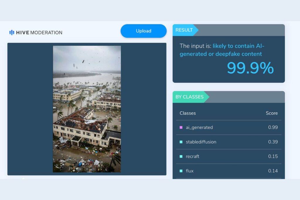 Esta foto de “hospitales destruidos” en Jamaica está hecha con IA